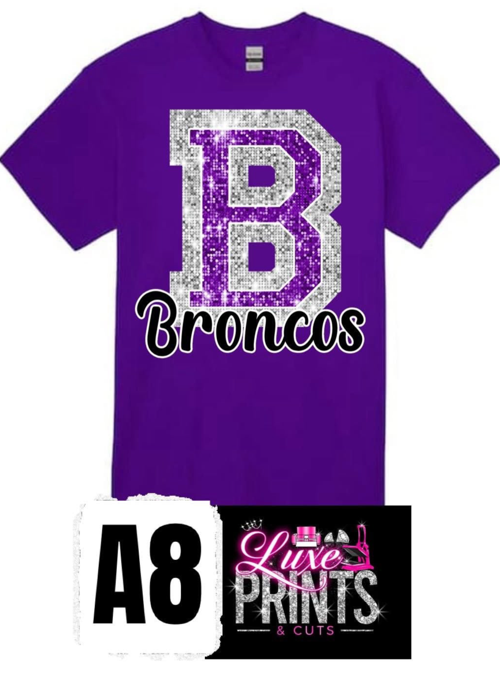 "Glitter" B - Broncos Design – Luxe Prints and Cuts
